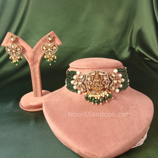 Divyanka Choker Set- Green – NoorESandook